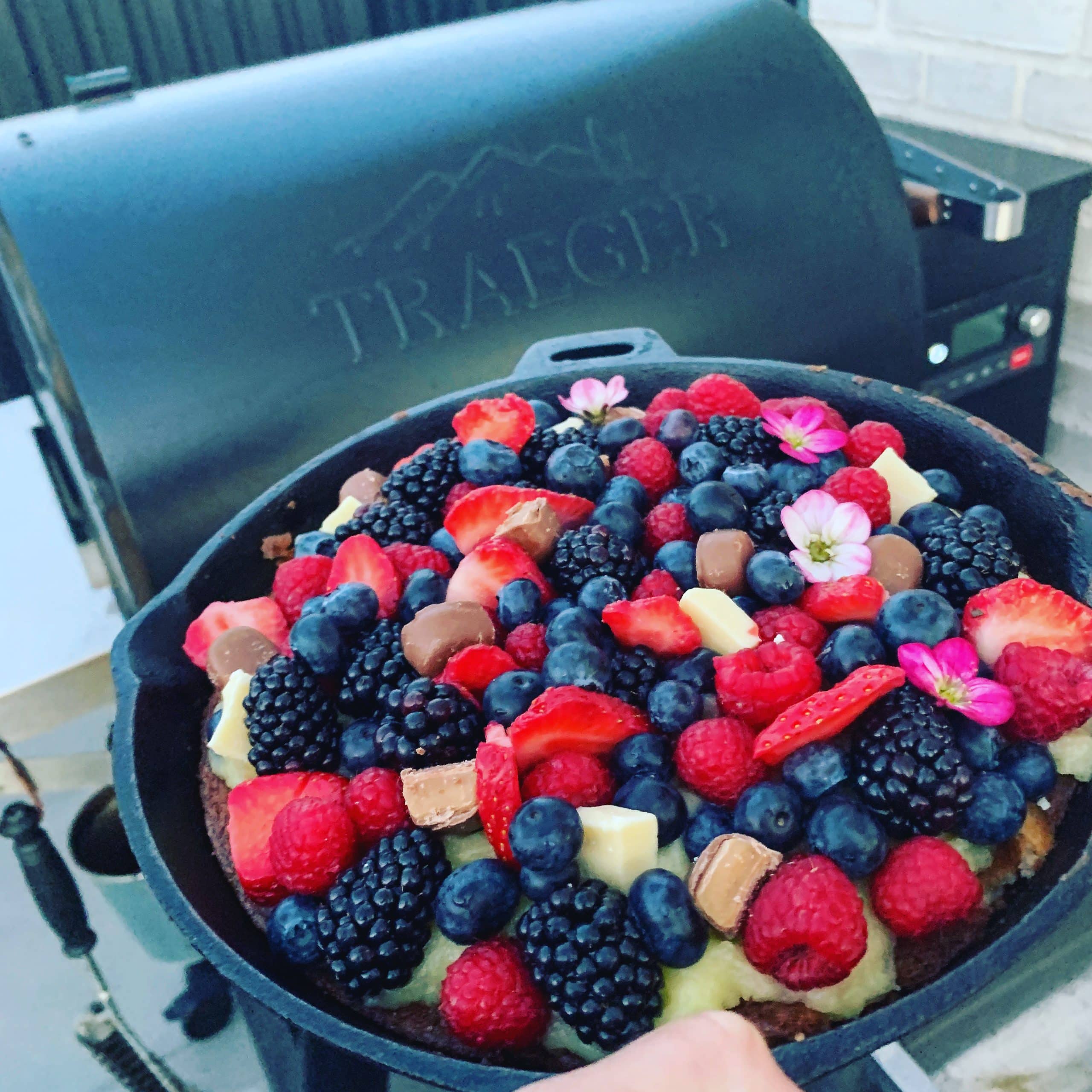 Grilled Mazarin Cake with Marzipan Cream and Fresh Berries - GastroFun.net