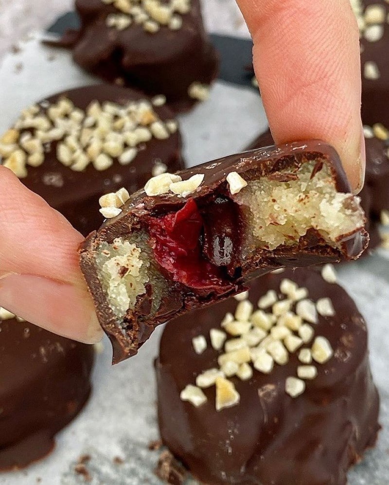 Marzipan Confections with Cherries, Chocolate, and Almonds - GastroFun.net
